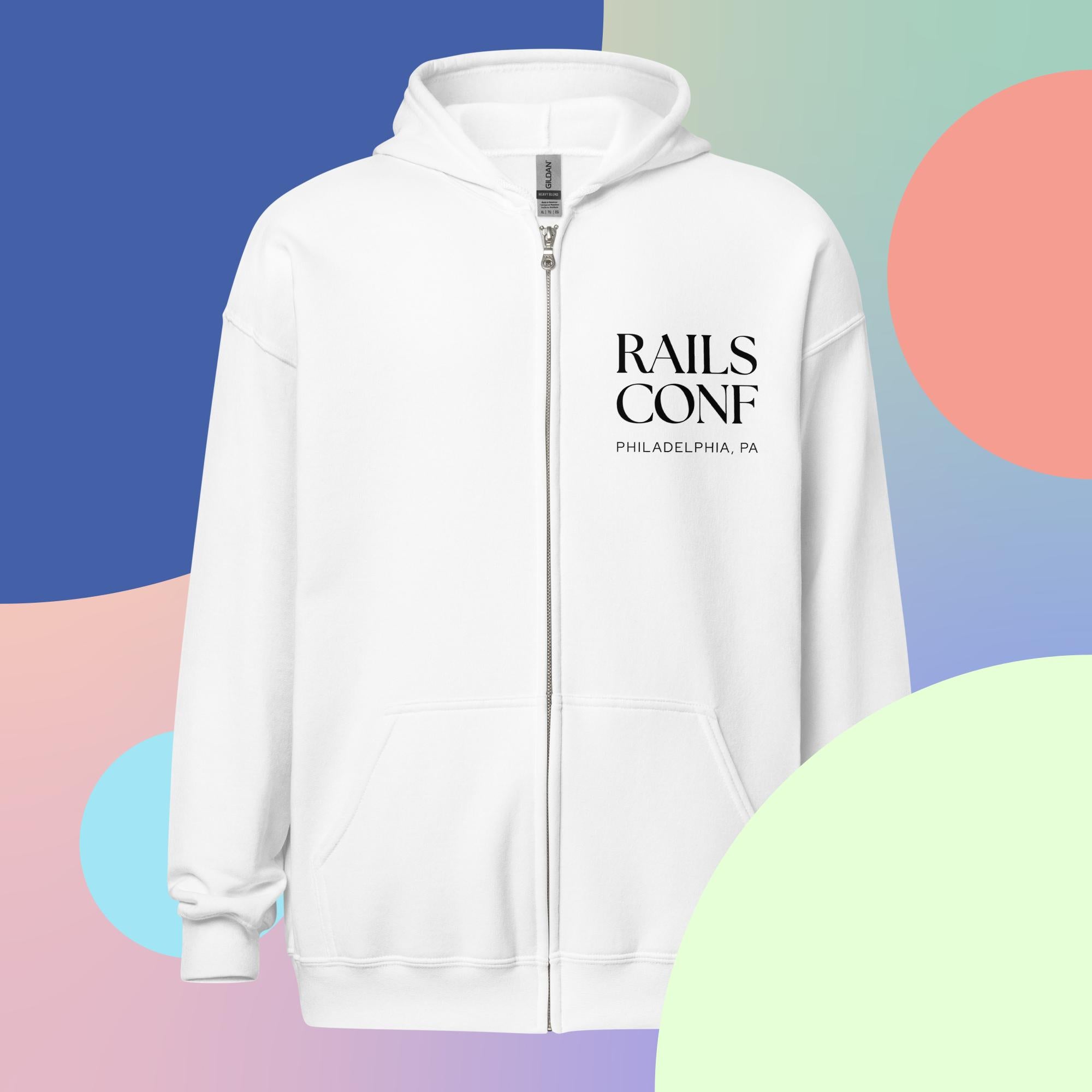 RailsConf 2025 Unisex zip hoodie - Front/Back design – Ruby Central